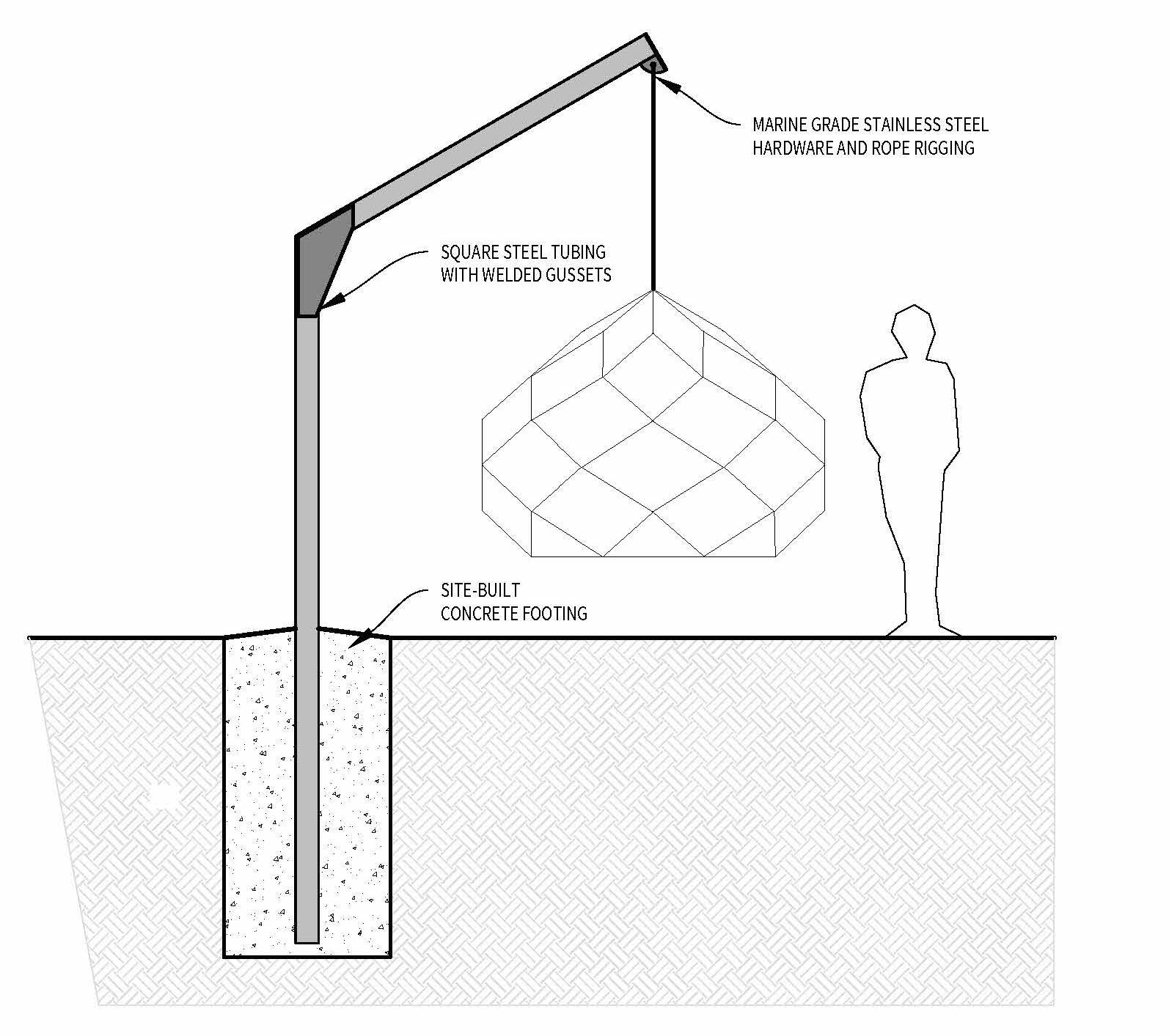 Rigging Kit 6 Flagpole Stand Design | KODAMA Zomes